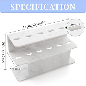 Mekupeu 6 Holes Marble Tweezers Holder Eyelash Extension Supplies Display Stand Tweezer Shelf Holder 1 PCS