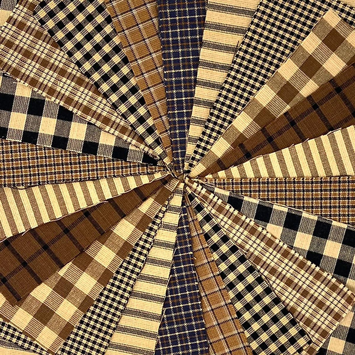 40+ Brown & Black Charm Pack 5 inch Precut Plaid Cotton Homespun Cabin Fabric Squares by JCS