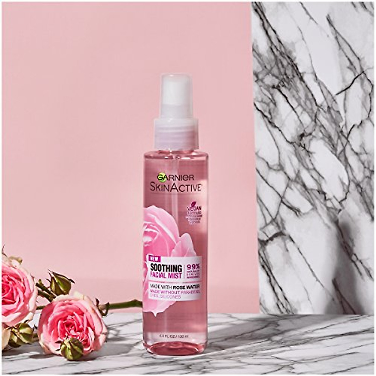 Garnier SkinActive Facial Mist Spray with Rose Water, 4.4 Fl Oz (Pack of 1)