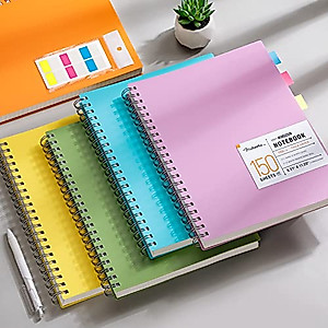 HIUKOOKA A4 Grid Graph Notebook - 300 Pages Spiral Notebook Journal, 8.27 x 11.2 Inches Large PVC Cover notebook,100gsm Thick Paper,For Science,Engineering Drawing,Math Study,Meeting(Orange)