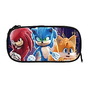 Youth Pencil Case, Cartoon Hedgehog Double Zipper Storage Bag Unisex