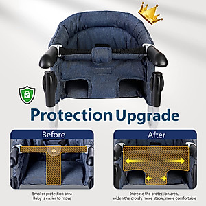 Updated Hook On High Chair, Hoomall Fast Table Chair, High Load Design Clip on High Chair, Fold-Flat Storage Portable Attachable Table Removable Seat Convenient for Home and Travel Navy