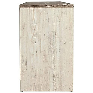 Signature Design by Ashley Willowton Farmhouse TV Stand Fits TVs up to 58”, Whitewash