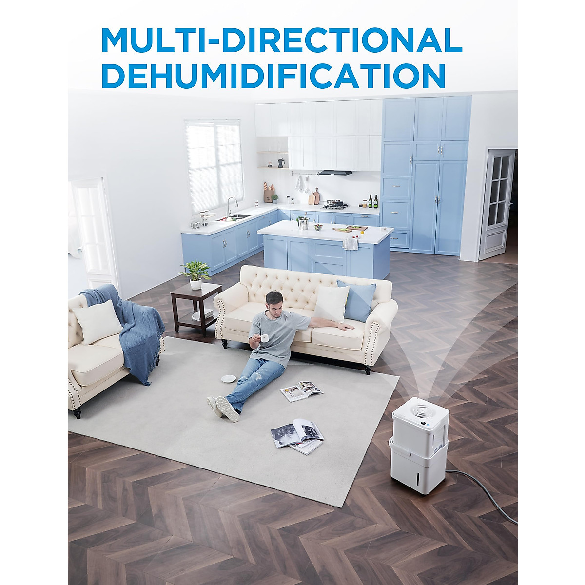 Midea Cube 50 Pint Dehumidifier for Basement and Rooms at Home for up to 4,500 Sq. Ft., Built-in Pump, Drain Hose Included, Smart Control, Works with Alexa (White), ENERGY STAR Most Efficient 2023