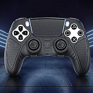 BRHE Anti-Slip Silicone Cover Case for ps5 Edge Controller Soft Rubber Protector Skin for ps5 Edge Wireless Controller with 2 Thumb Grip Caps