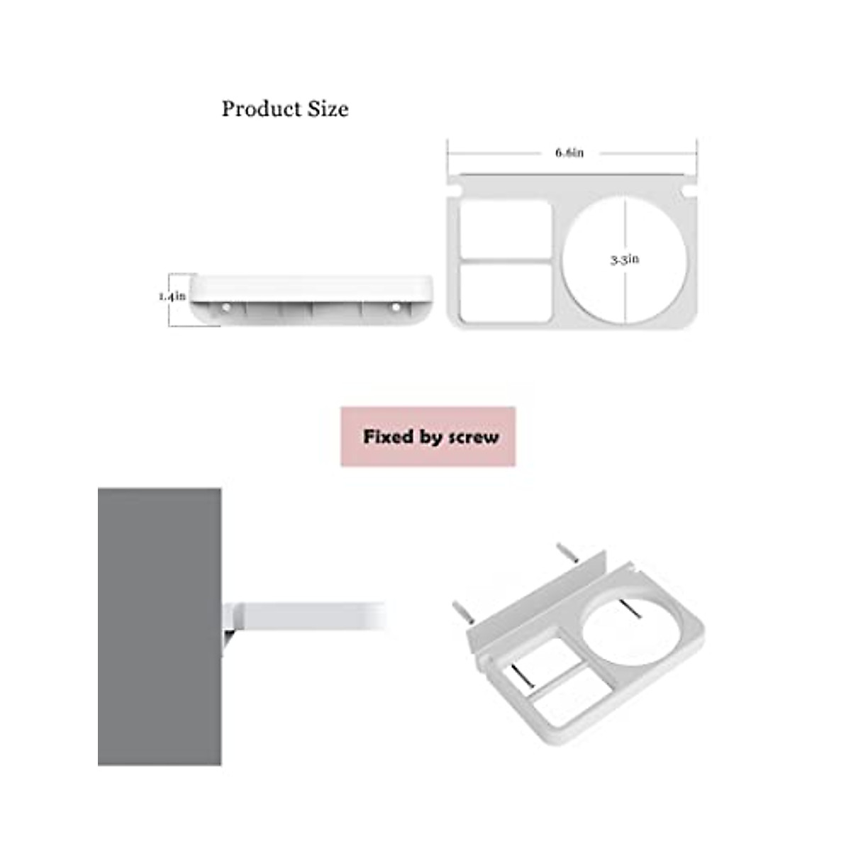 NOTMBESTM Hair Dryer Holder Blow Dryer Holder Compatible with Flat Iron Holder Wall Mount for Hair Tool Storage Organizer Straightener Holder Rack Build in Cable Management Slot (White)