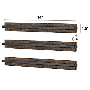 Mkono Wood Sunglasses Storage Organizer Wall Mounted Rustic Eyeglasses Display Holder Eyewear Glasses Hanging Rack for Entryway Living Room Bedroom, 3 Pack, Brown