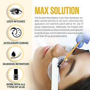 Forabeli Lash Bonder for Eyelash Extensions - Max Solution Fast Cure, Boosts Retention, Reduces Sensitivity, Pro-Grade Bonding Accelerator