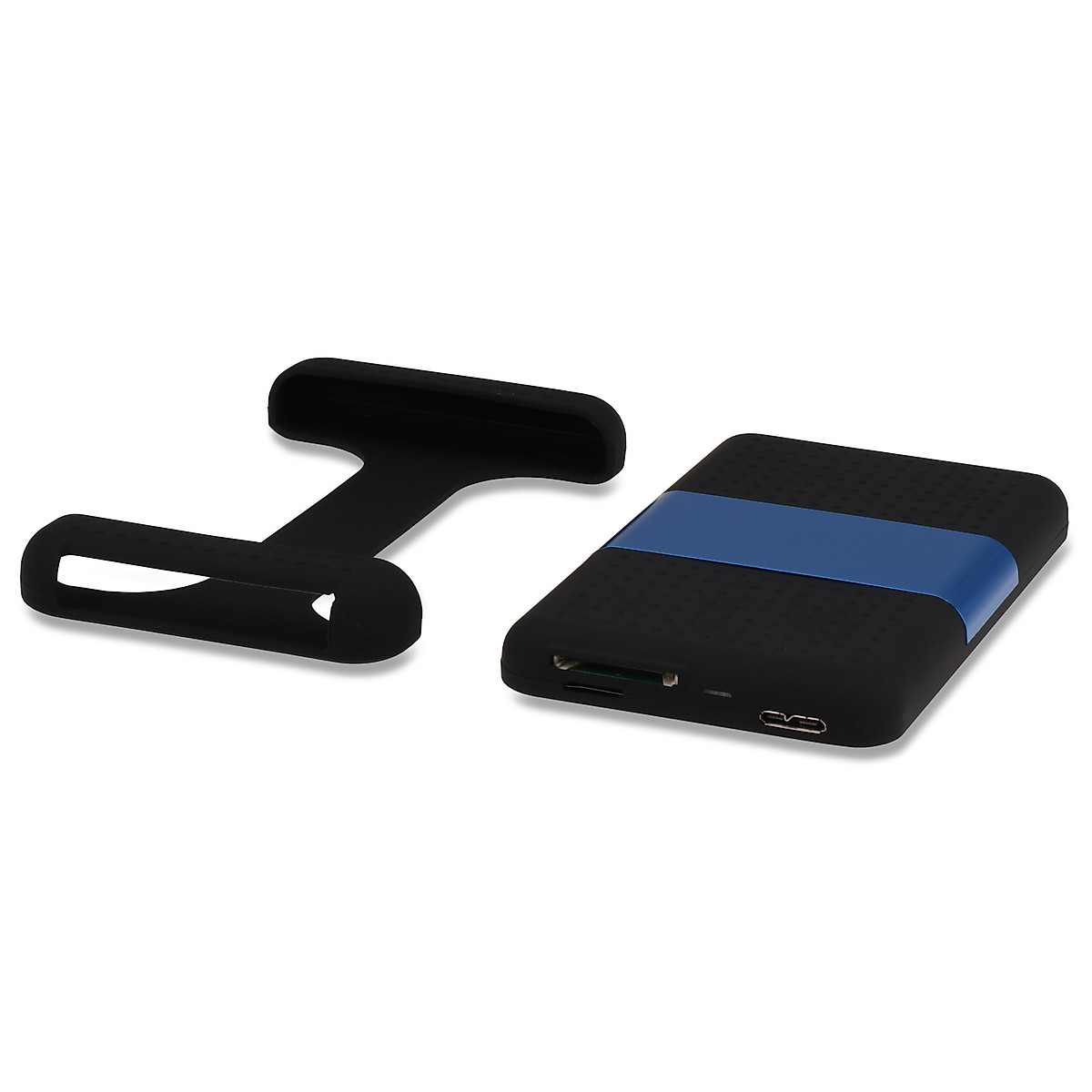 Siig JU-SA0S12-S1 USB 3.0 to SATA Hard Drive with SD Reader, Storage Enclosure, SATA 6Gb/S, USB 3.0, Black/Blue