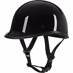 YMKJGZS Beanie Motorcycle Half Helmet Half Helmet Polo Cap Half Shell Open Face Motorcycle Helmet - DOT Approved Lightweight Cool German Style Helmet, for Men and Women Chopper Moped (B,2XL)