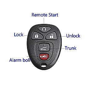 Key Fob Keyless Entry Remote Replacement for Chevy Traverse 2007-2016 Tahoe Suburban GMC Acadia Yukon XL Buick Enclave Cadillac Escalade Saturn Outlook OUC60270 OUC60221 (Set of 2)