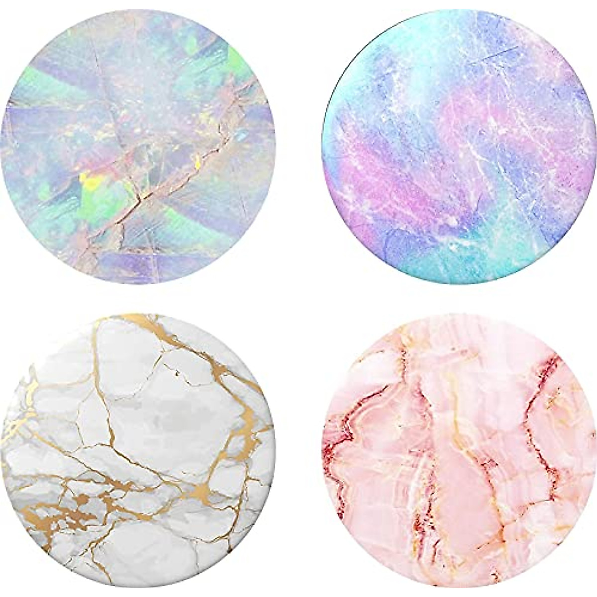 IYAYUHE Multi-Function Cell Phone Stand,Pink Rose Gold Marble Opal Expanding Stand Grip for Smartphones and Tablets (4 Pack)