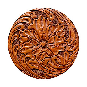 Flower Art Horse Saddle Orange Look Of Leather Artful Design PopSockets PopGrip: Swappable Grip for Phones & Tablets