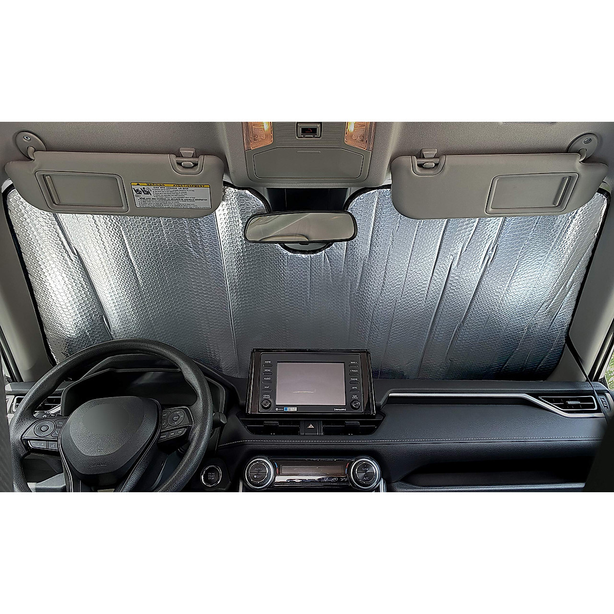 Custom fit Front Windshield Sunshade for 2015 2016 2017 2018 2019 2020 2021 2022 2023 2024 Ford Transit Van (Not for E-Transit), UV Rays Reflector Sunscreen Protector Accessories (Made in USA)