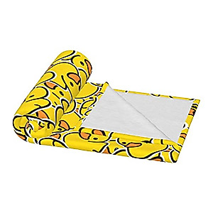 Rubber Duck Pattern Throw Blanket, Ultra Soft Microplush Bed Blanket, All Season Microfiber Fleece Throw for Bed Chair Sofa Couch Bedroom 60"X50"
