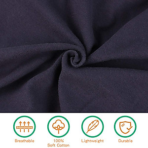 PESAAT Cotton Baby Swaddle Hat Set Newborn Infant Hats Receiving Blankets for Baby Boys Girls (Navy, 0-6 Months)