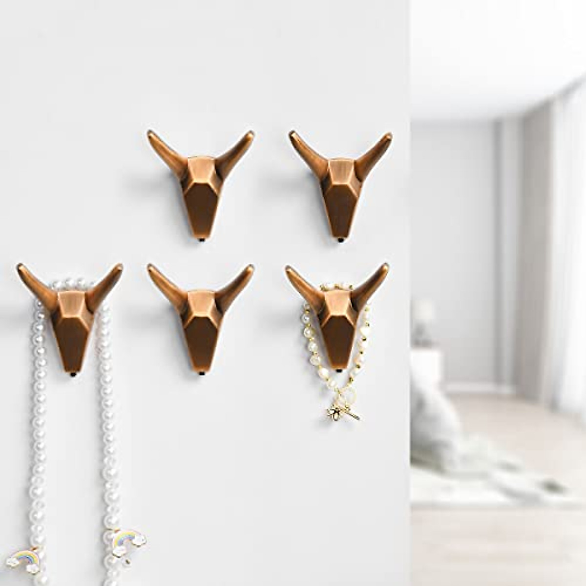 JYL HOME Coat Hooks Hat Hooks Wall Mounted for Hanging Clothes, Heavy Duty Modern Towel Rack Brown, 5 Pack