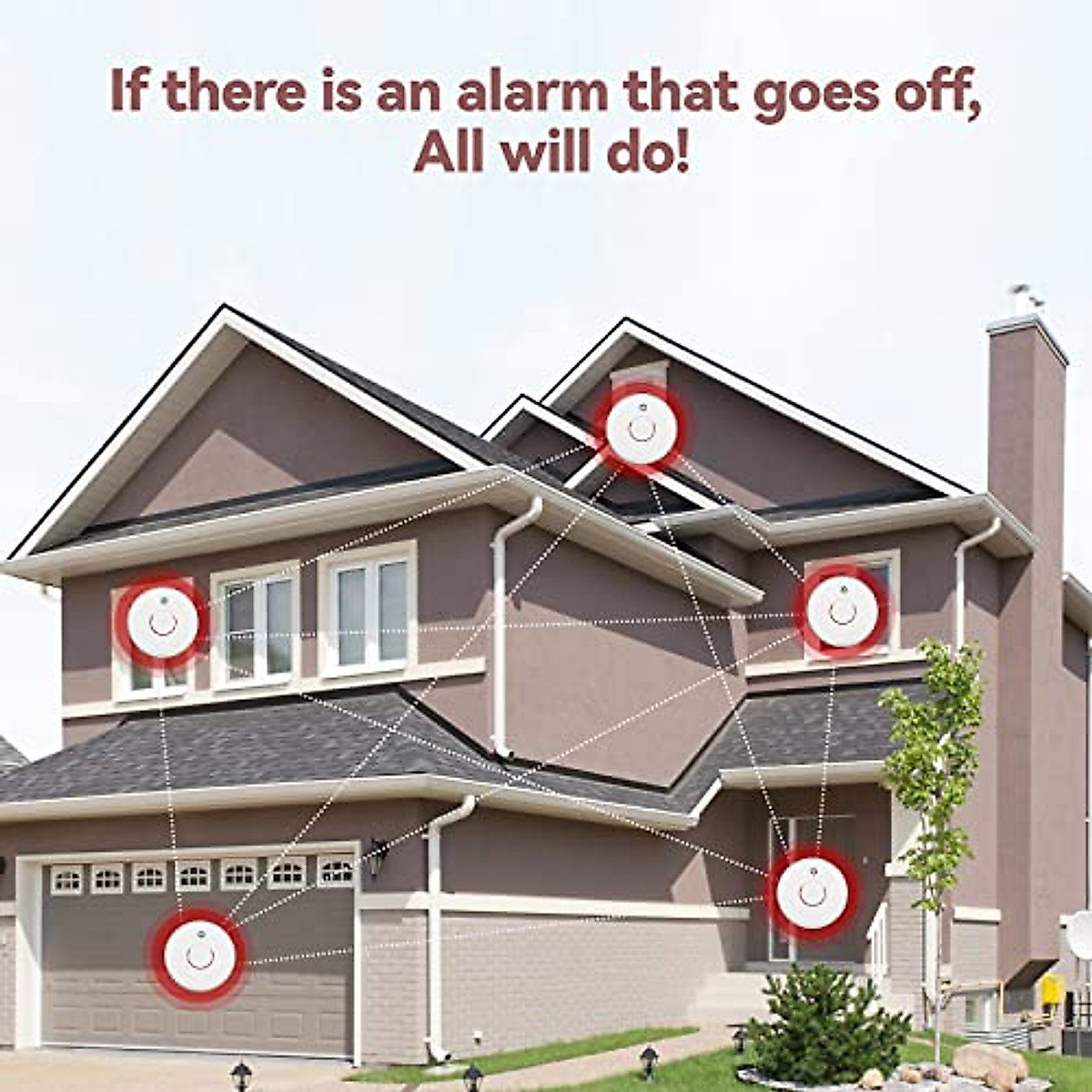 Putogesafe Smoke Detector Interconnected, Wireless Smoke Alarm with 5 Years Replaceable Battery, 10-Year Lifetime Fire Alarm with Silence Function and Low Battery Warning for Bedroom and Home,6 Packs