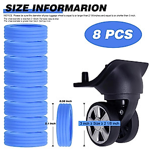 Tobeso-Nuoze Luggage Suitcase Wheels Cover 8 Pack Carry on Luggage Wheels Cover for Dule-Spinner Wheels Luggage Sets (Purple)