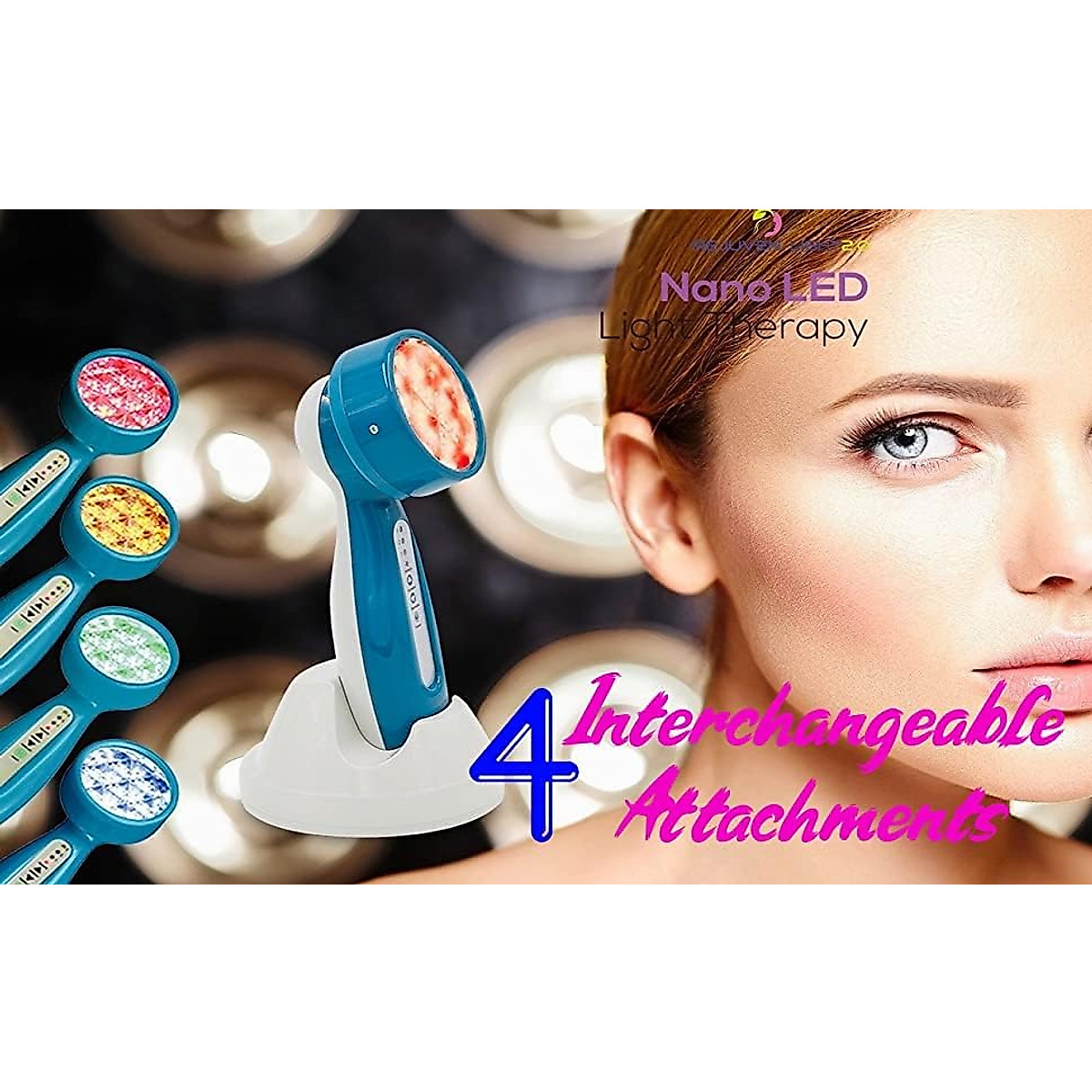 Fusion Skin Duo Red & Blue Light Therapy for Face Handheld LED Light Therapy Facial Massager Anti-Aging Wrinkle Reduction Device