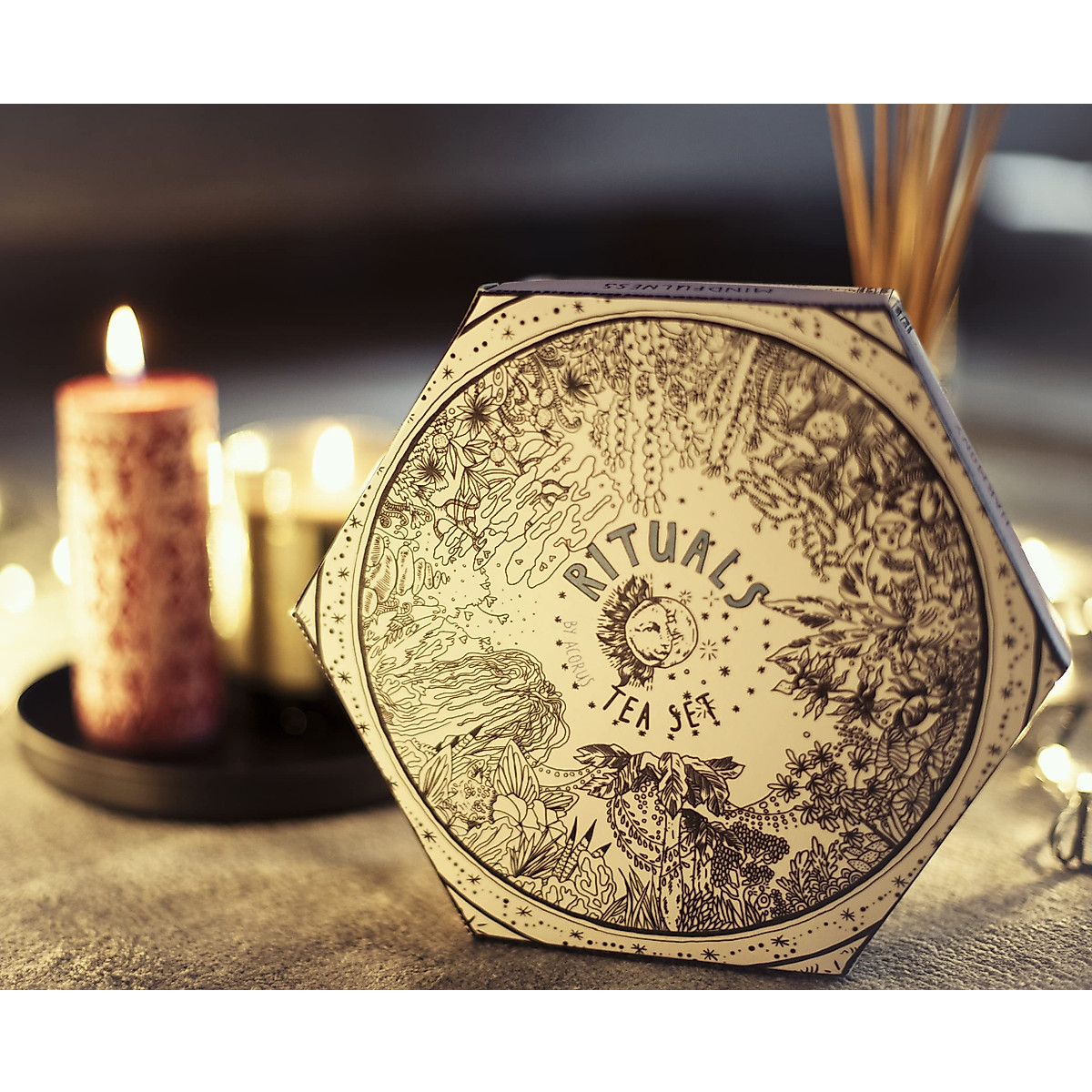 ACORUS | Rituals Tea Set | Natural Assorted Tea Hamper Box | Tea Gift Set of 6 Different Teas | Herbal and Fruit Tea Sampler | Tea Variety Pack | 60 Tea Bags