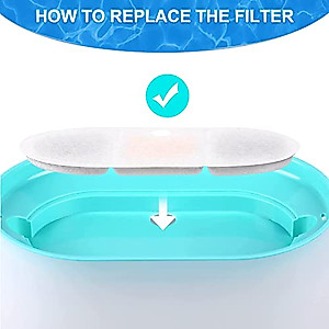 VinDox Cat Water Fountain Filter, 8 Pack Cat Fountain Filter Replacement and 8 Pack Sponge Filter for 71oz/2.1L Pet Water Fountain