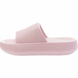 BRONAX Slides for Women Summer EVA Open Toe Pillow Slippers House Home Sandals for Indoor Ladies Soft Comfy Cushioned Thick Sole 35-36 Pink