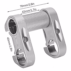 ZECHAO 1in/25.4mm Bike Double Stem Handlebar Riser,for Folding Bikes Mountain Bikes BMX Road Bike Adjustable Aluminum Alloy Extender Bike Stem (Color : Silver, Size : 25.4mm)