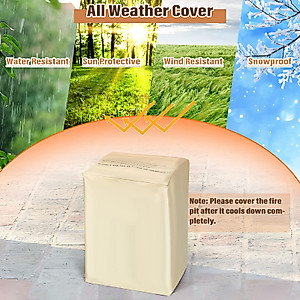 Tangkula Patio Propane Fire Bowl, Patiojoy 40,000BTU Square Fire Pit with Round Bowl, Lava Rocks & Waterproof Cover, Faux Stone Fire Pit Table for Outside Courtyard, Patio, Porch (Natural Stone)