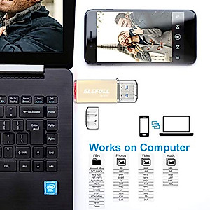 Type C USB Flash Drive 256GB 128GB 64GB 32GB for Android Smart Phones Computer Laptop USB-C 3.0 High Speed Copay Photos Videos Music etc.(32GB)