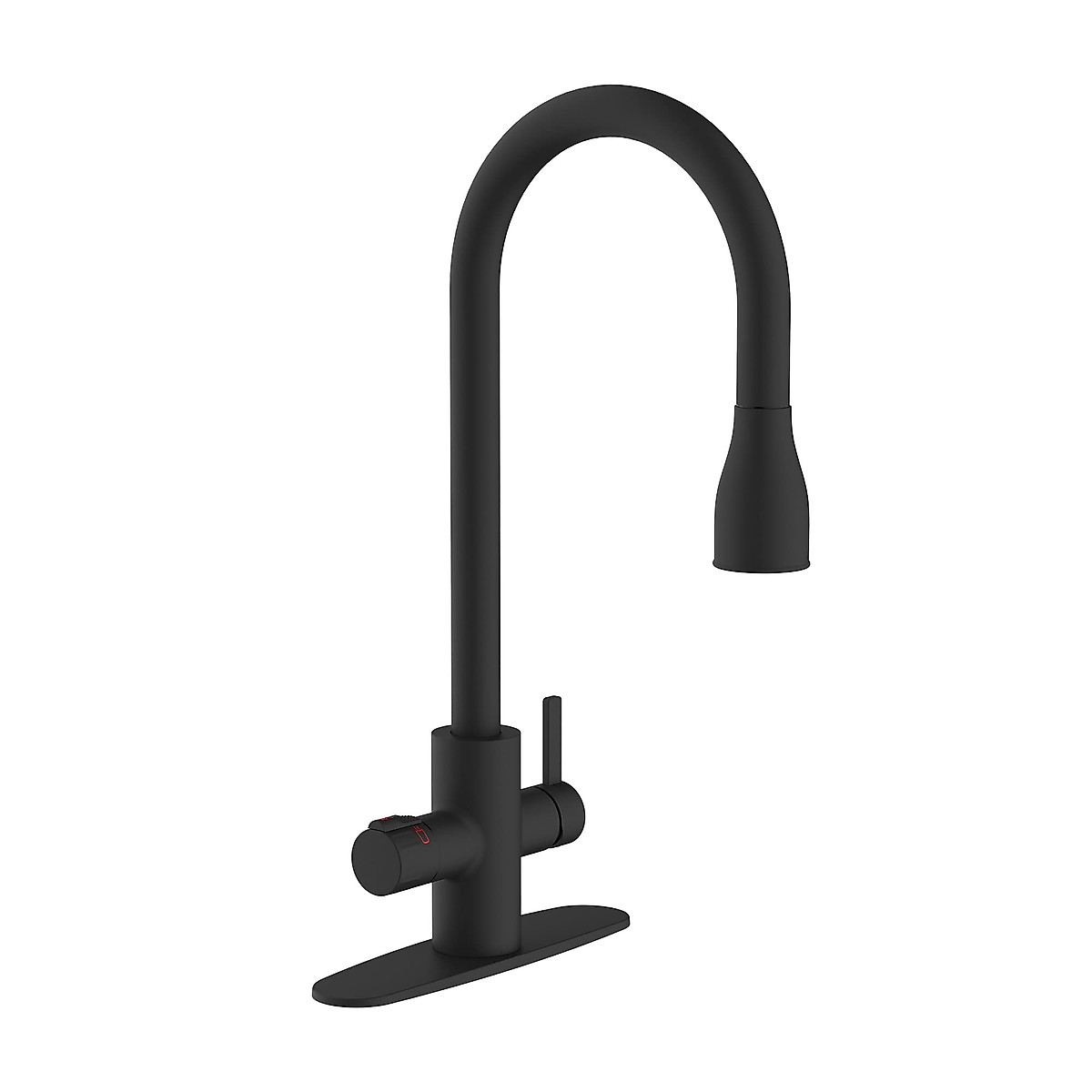 Westbrass KH41AK-62 HotMaster 4 in 1 Kitchen Faucet Kit with Dual Mode Pull Out Spray Head, DigiHot Instant Hot Water Tank and Two in-Line Water Filter System, Matte Black