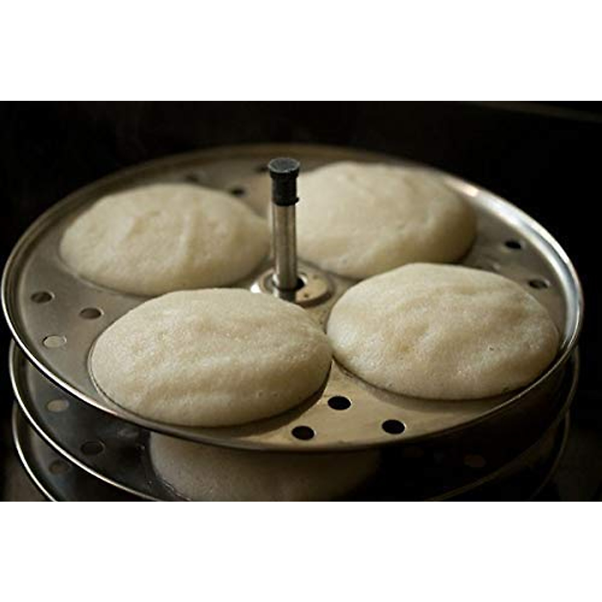 WhopperIndia Stainless Steel Idli Maker Stand with 5 Plates and 20 Cavities 4 Cavities in 1 Plate - Makes 20 Idlis