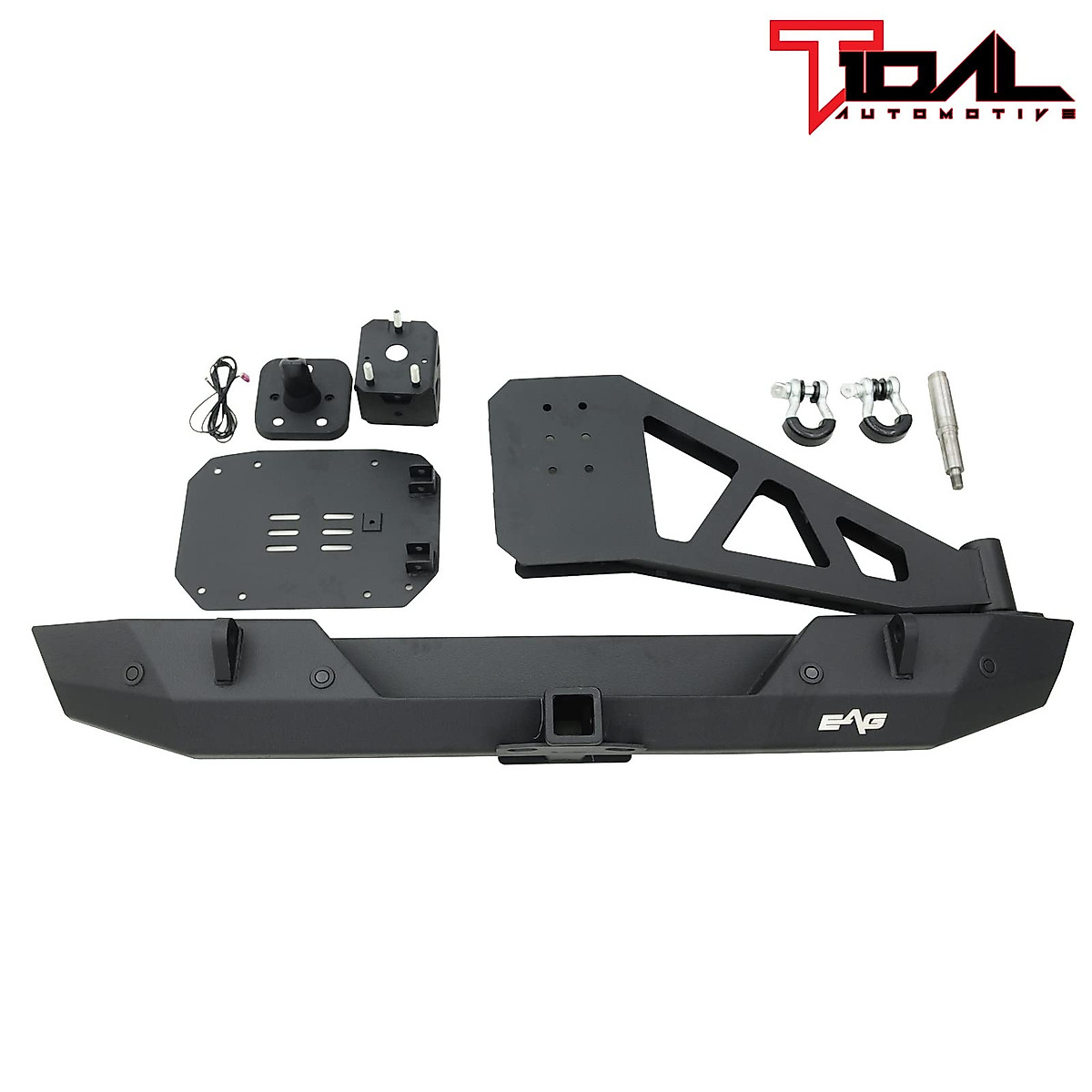 Tidal Offroad Rear Bumper with Swing Away Tire Carrier Fits 2018-2022 Wrangler JL
