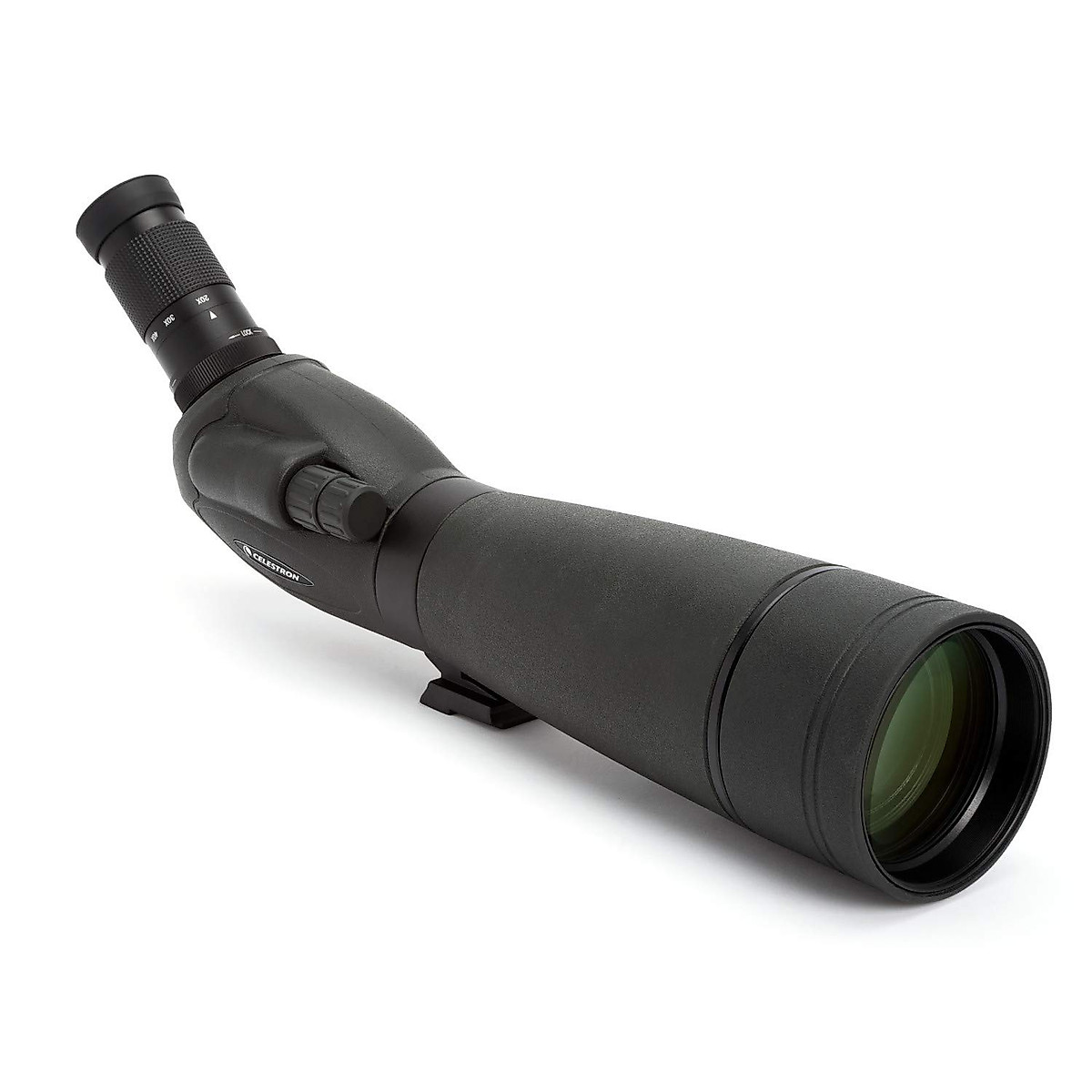 Celestron – TrailSeeker 80mm Angled Spotting Scope – Fully Multi-Coated XLT Optics – 20-60x Zoom Eyepiece – Waterproof & Fogproof – Rubber Armored