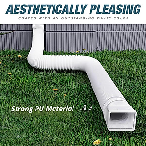 Gutter Downspout Extensions 2 pack, water gutter, Gutter Extension Flexible with Unit Bit Downspout Extension White Downspout Extender Downspout Diverter Downspout Drain Extension