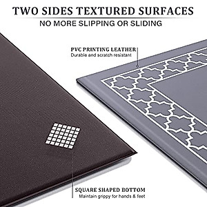 LuxStep Kitchen Mat [2 PCS] Anti-Fatigue Kitchen Rug,Non Slip Kitchen Rugs and Mats Waterproof Memory Foam Kitchen Rug, Standing Desk Mat Floor Mats for House,Sink,Office,Kitchen Grey