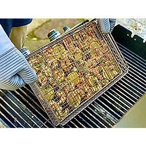 Basquettes for Ovens and Grills - Air-Fry, Crisp, Roast, Rotisserie, Dehydrate, Grill, Smoke. Use as Air Fryer Tray, BBQ Accessory, Crisper. High-Capacity 6-Piece Basket Set