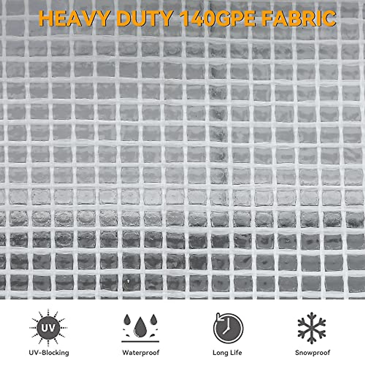 YITAHOME 20x10x7ft Greenhouse Outdoor Heavy Duty Greenhouses Outside Large Walk-in Tunnel Green Houses Gardening Galvanized Steel Stake Ropes Zipper Door 7 Crossbars Garden, White