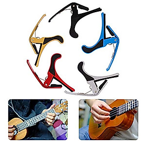 ERINGOGO 10 Pcs Guitar Capo Guitar Tuner Mandolin Capo Ukulele Tuner Violin Capo Bass Capo Guitar Accessories Ukulele Accessories Capo for Acoustic Guitar Bass Shaker Metal Classical Banjo