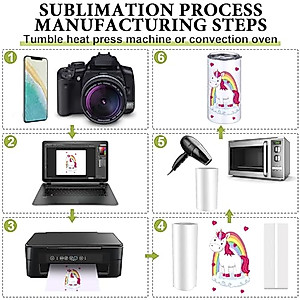 Potchen 30 Pack Sublimation Tumblers Bulk Blanks Straight Skinny Tumblers with Lids Sublimation Cups Stainless Steel Double Wall Vacuum Insulated Mugs DIY Gift Heat Press Machine(12 Oz)