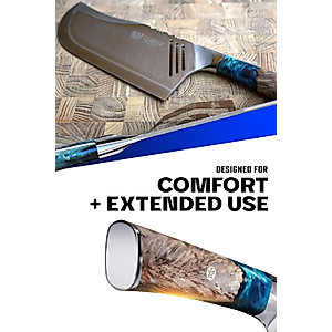 Dalstrong Massive Cleaver Knife - 9 inch - 'The Ravager' - Valhalla Series - 7CR17MOV HC Steel Kitchen Knife - Celestial Resin & Wood Handle - Razor Sharp Meat Cutting Knife - w/Sheath