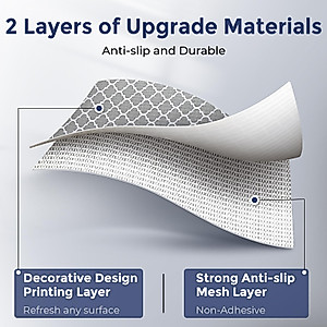 Coavas Drawer and Shelf Liner Non-Adhesive Cabinet Liners Strong Non-Slip Durable Waterproof Shelf Liner for Kitchen Shelves, Cupboard, Desks, Grey, 12 in X 10 FT