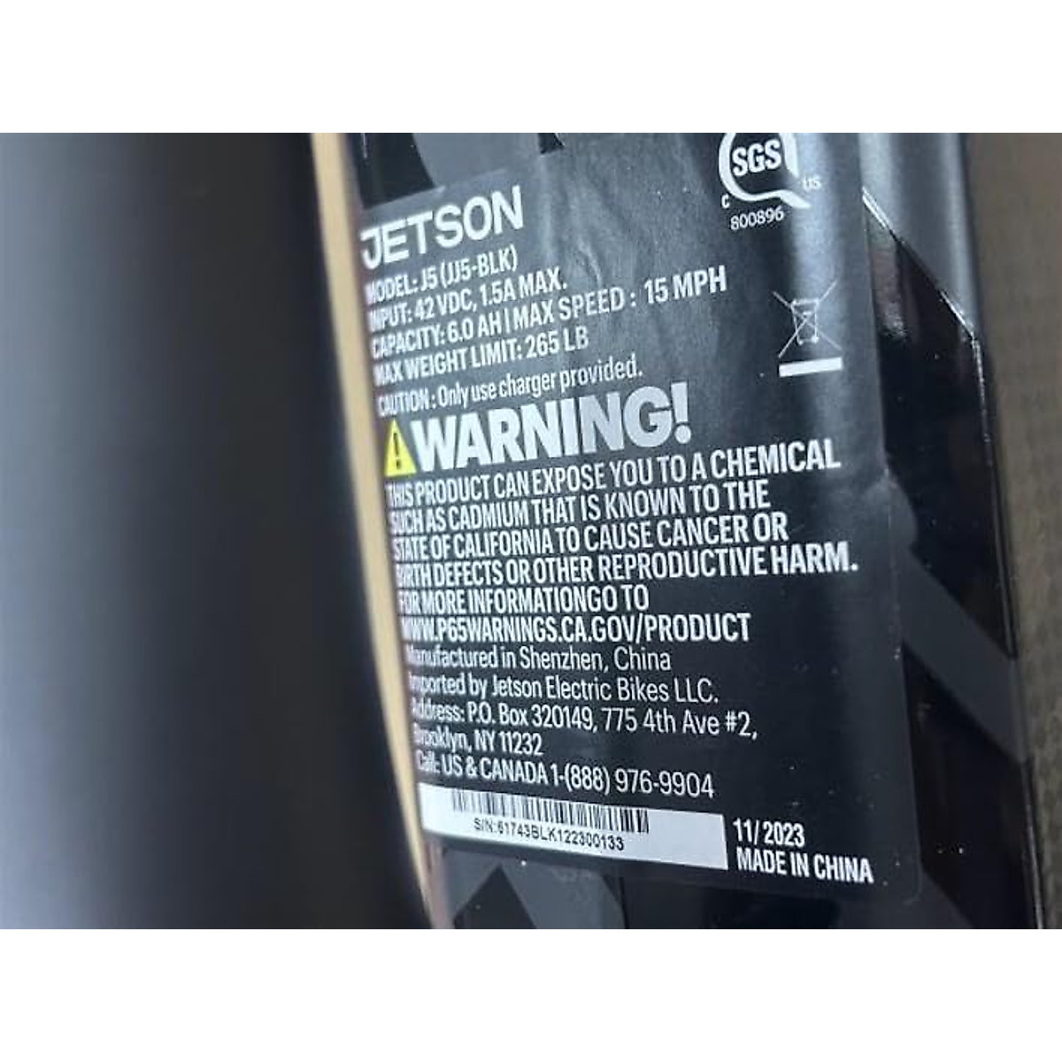 Jetson J5 Electric Bike, Top Speed of 15 MPH, Maximum Range of 15 miles with Twist Throttle Or 30 miles with Pedal Assist, 350-Watt Motor, Ages 12+, Black, JJ5-BLK