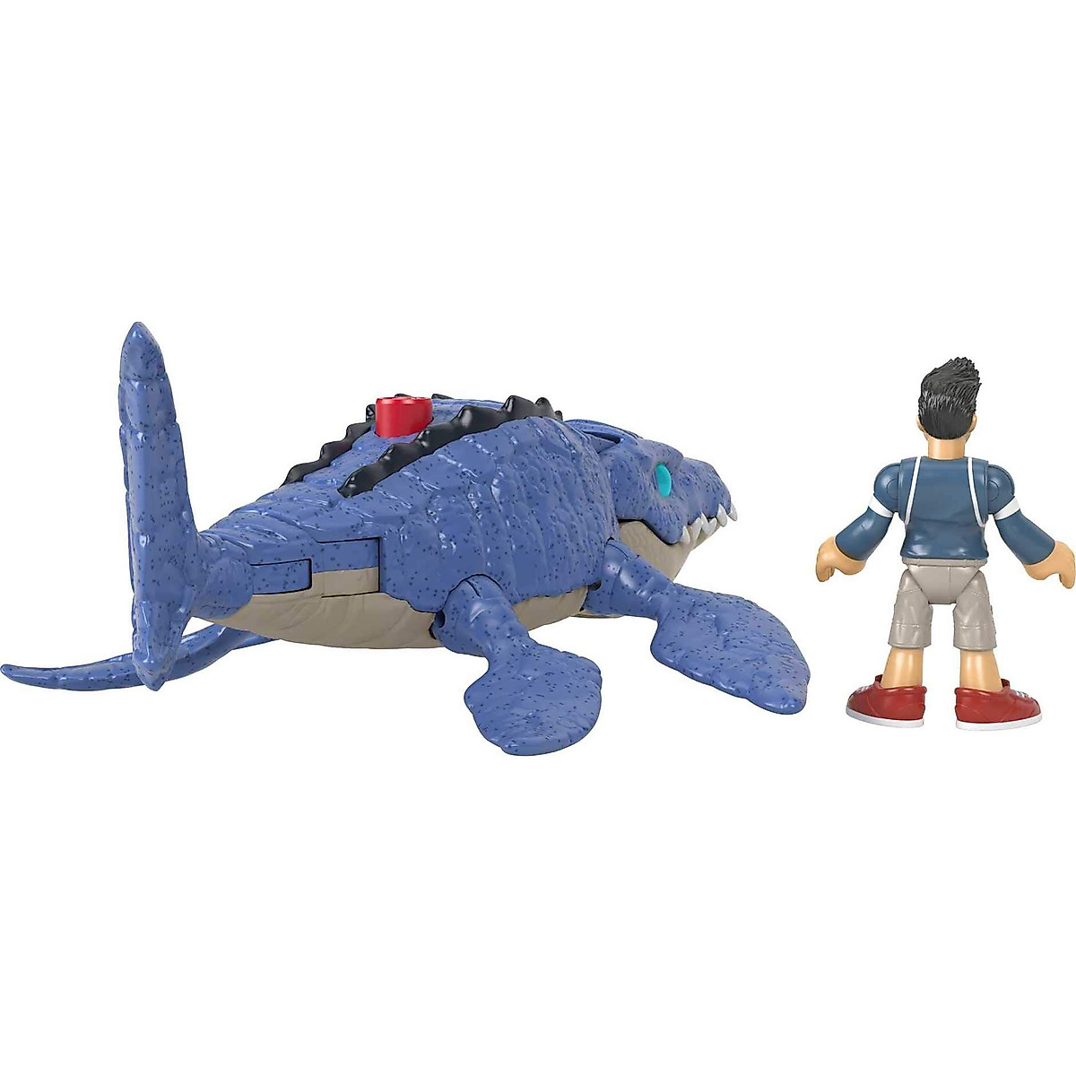 Fisher-Price Imaginext Jurassic World Dinosaur Toy Camp Cretaceous Mosasaurus & Kenji Figure Set for Pretend Play Kids Ages 3+ Years