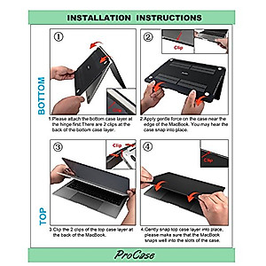 ProCase MacBook Pro 13 Case 2019 2018 2017 2016 Release A2159 A1989 A1706 A1708, Hard Case Shell Cover and Keyboard Skin Cover for MacBook Pro 13 Inch with/Without Touch Bar -Darkblue