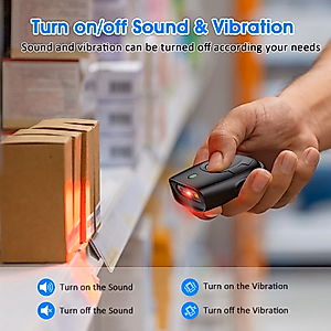 Mini Wireless Barcode Scanner,symcode Barcode Scanner Bluetooth&Wireless 2.4Ghz and USB All in one Bar Code Image Reader for Tablet iPhone iPad Android iOS PC POS