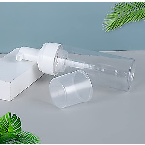 ericotry 2PCS Empty Plastic Foam Pump BottlesFoaming Soap Dispenser for Hand Soap Facial Cleanser Shampoo Shower Gel (Clear,150ml/5oz)
