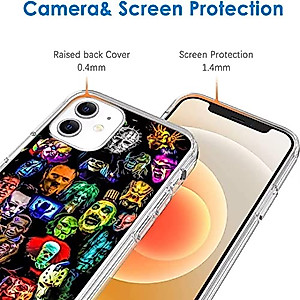TASWUW Phone Case Compatible with iPhone 13 Mini Halloween Horror Collection Soft Silicone Shockproof TPU Protective Pure Clear Phone Cover Case