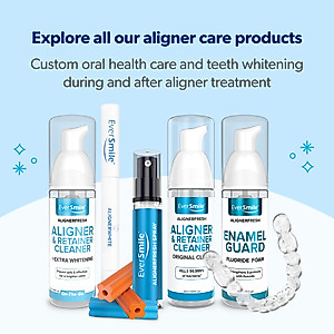 EverSmile AlignerFresh Original Clean Foam – Cleaner Compatible w/Invisalign and All Clear Aligners & Retainers – Eliminates Bacteria, Whitens Teeth, Fights Bad Breath – 50ml (4 Pack)