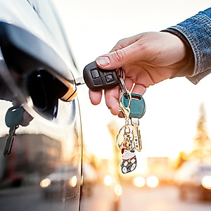 2pcs Cute Cartoon Keychain Bag Pendant Unique Car Key Holder Decorative Key Rings Purse Backpack